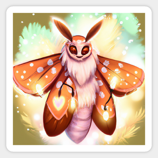 Cute Moth Drawing Cute Moth Sticker Teepublic